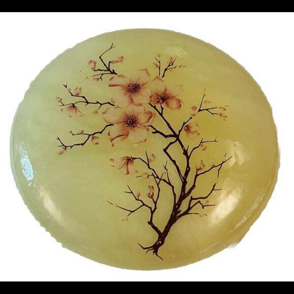 Other | Vintage Genuine Alabaster Made In Italy Cherry Blossom Flowers Jewelry Box | Poshmark